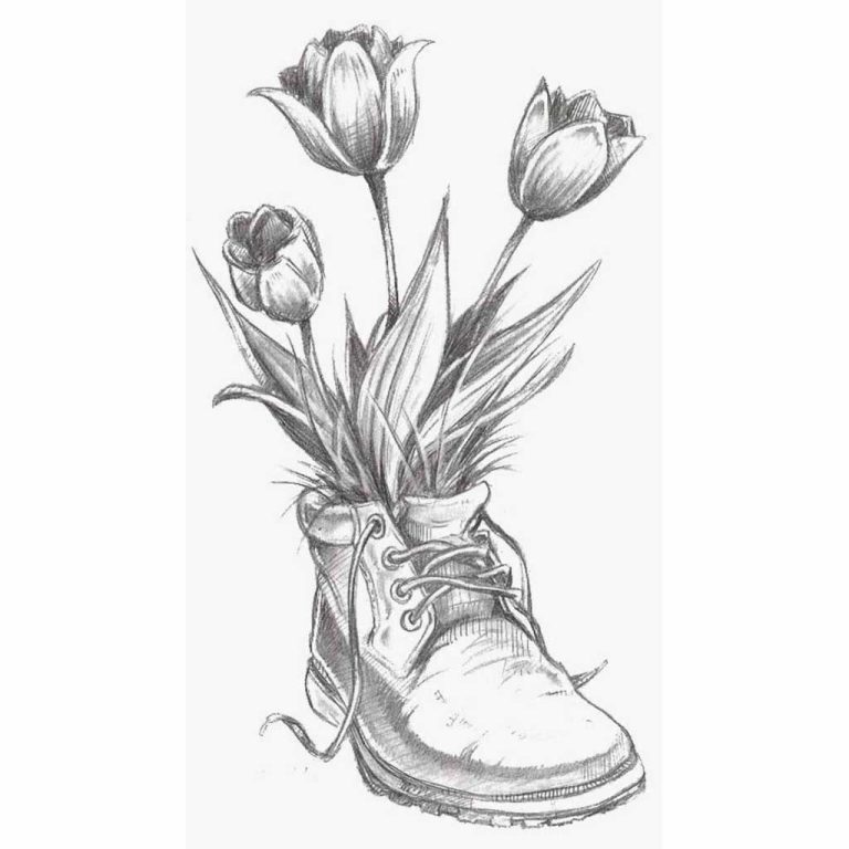 50+ Flower Pot Drawing Images & Pictures » Flower Drawing