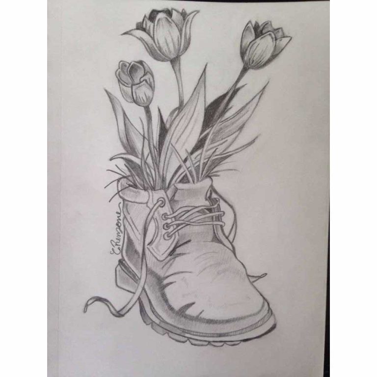 50+ Flower Pot Drawing Images & Pictures » Flower Drawing