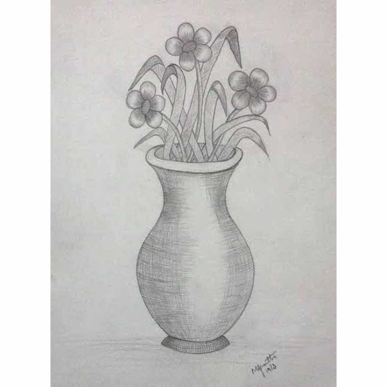 50+ Flower Pot Drawing Images & Pictures » Flower Drawing