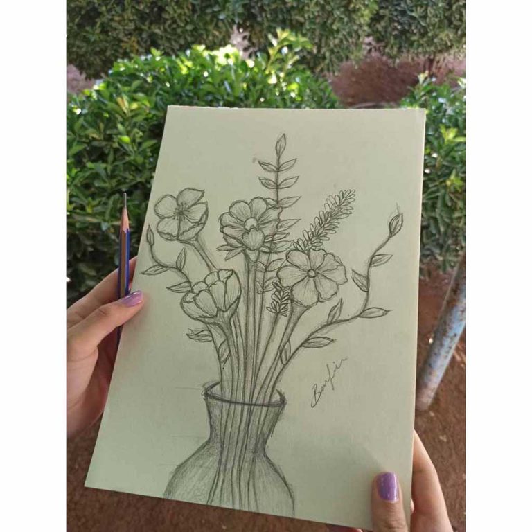 50+ Flower Pot Drawing Images & Pictures » Flower Drawing